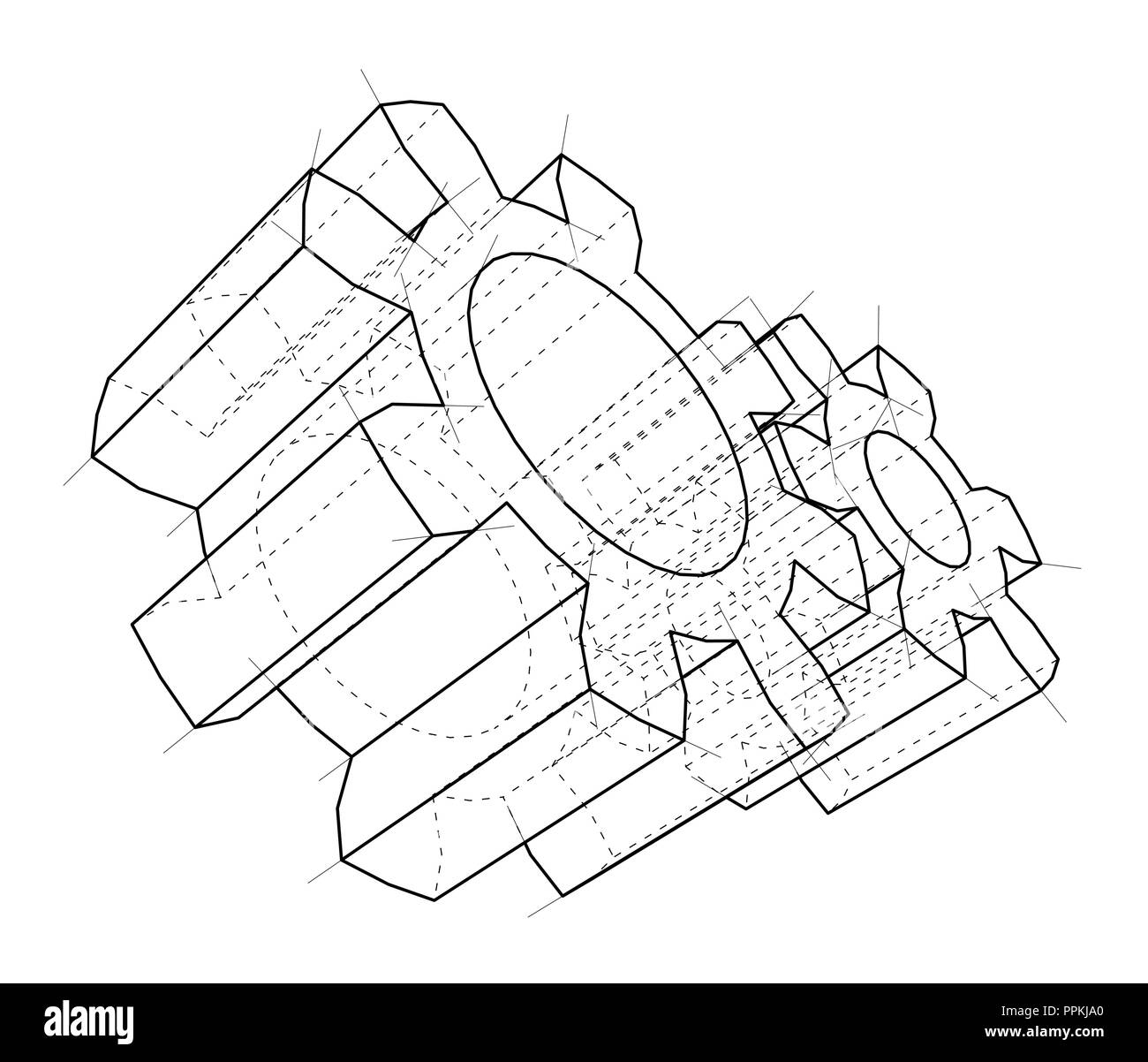 3D gear wheel. Vector rendering of 3d Stock Vector Image & Art - Alamy