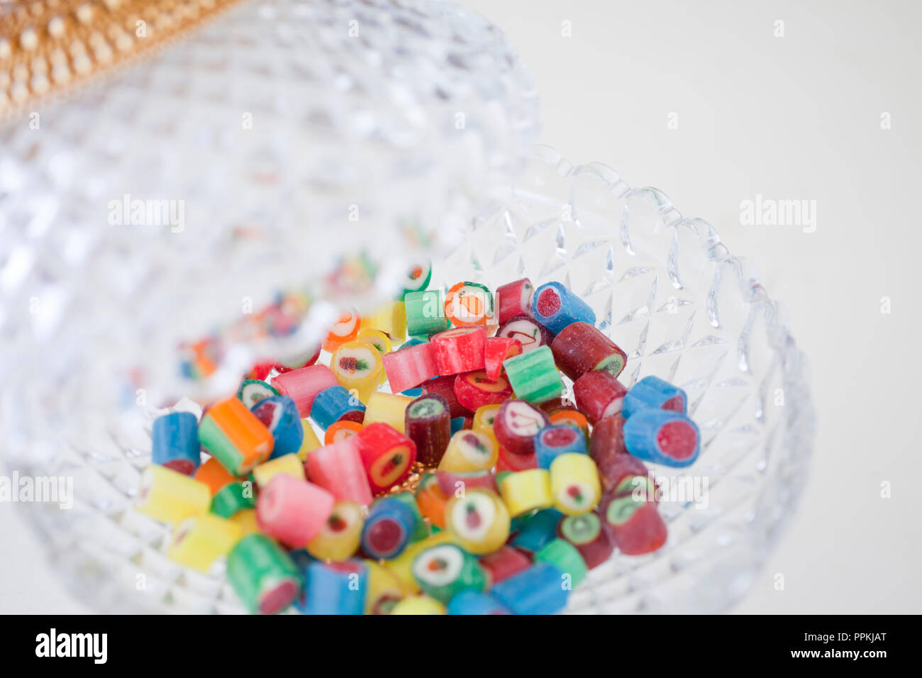 handmade candies in a crystal box Stock Photo - Alamy