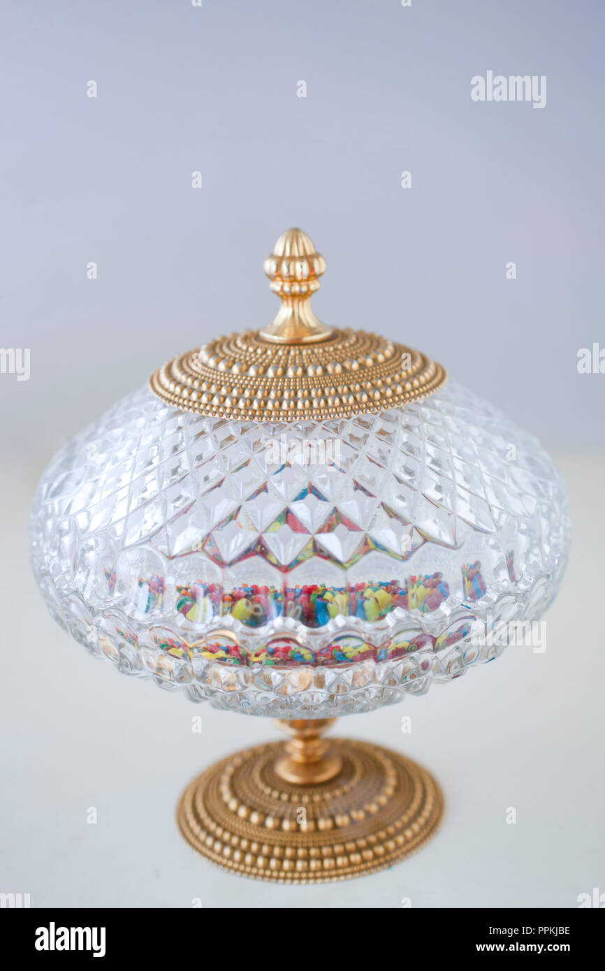 handmade candies in a crystal box Stock Photo - Alamy