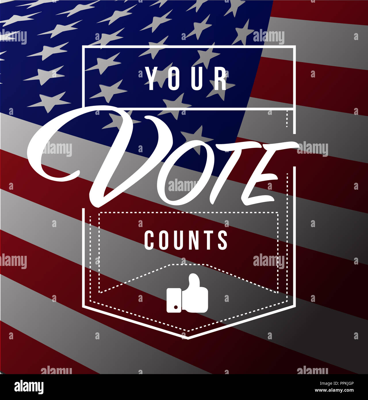 Your vote counts modern stamp message design isolated over an american ...
