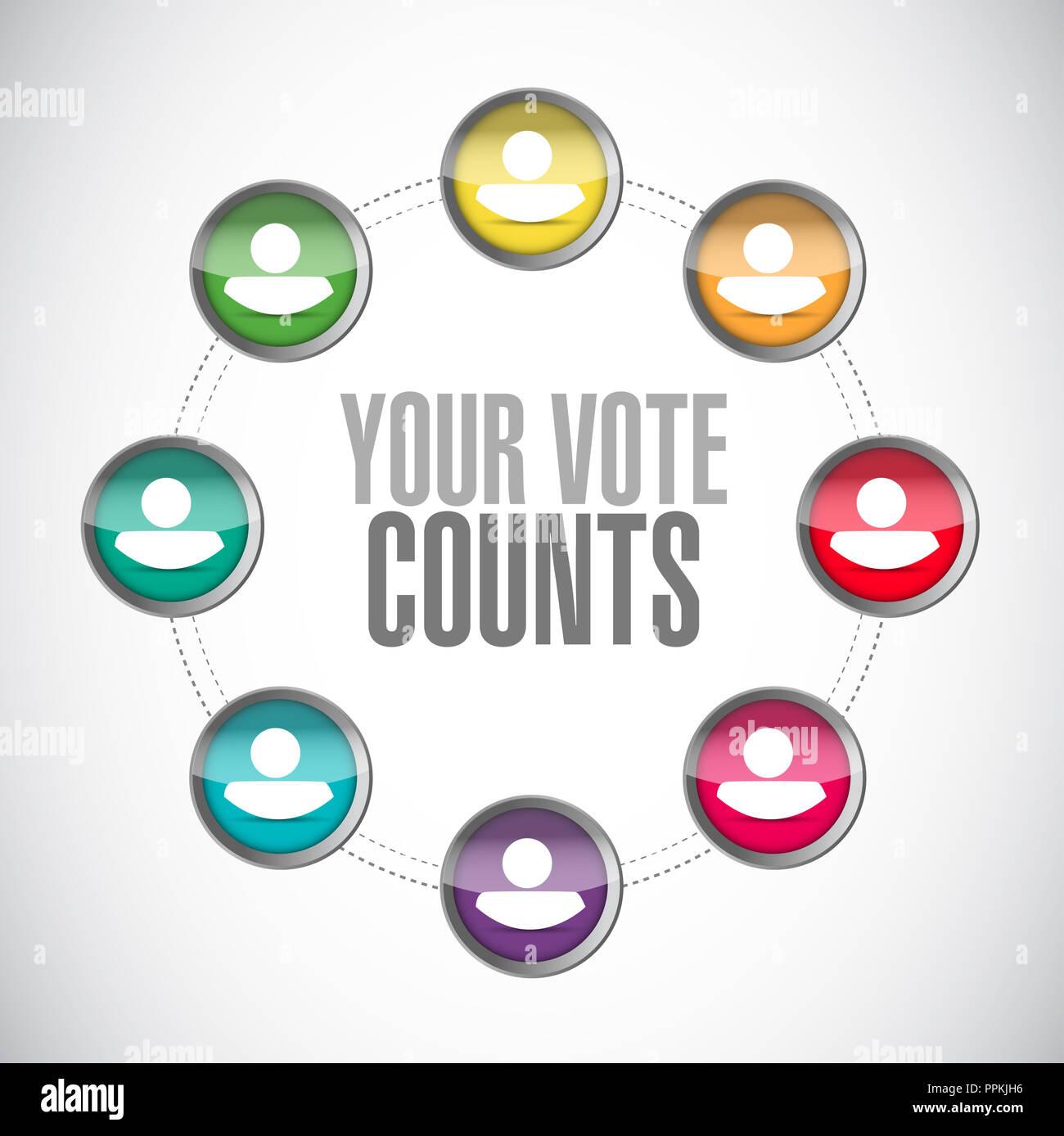 Your vote counts network diagram concept illustration isolated over a white background Stock ...