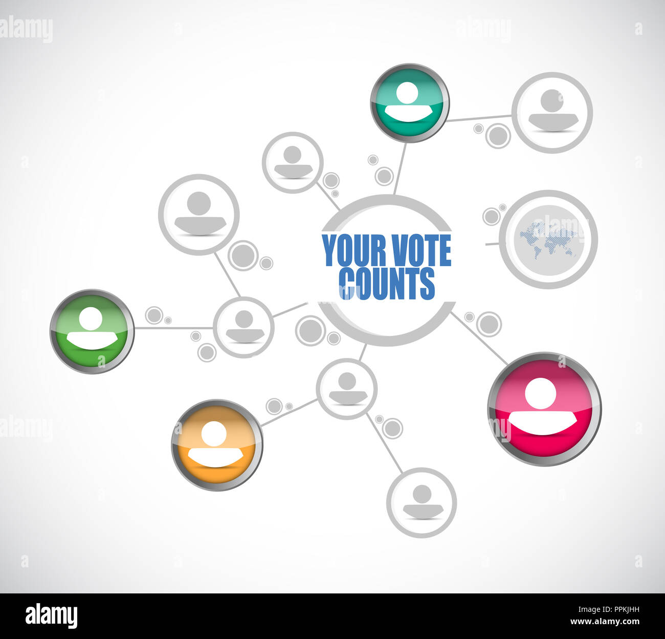 Your vote counts network diagram concept illustration isolated over a ...