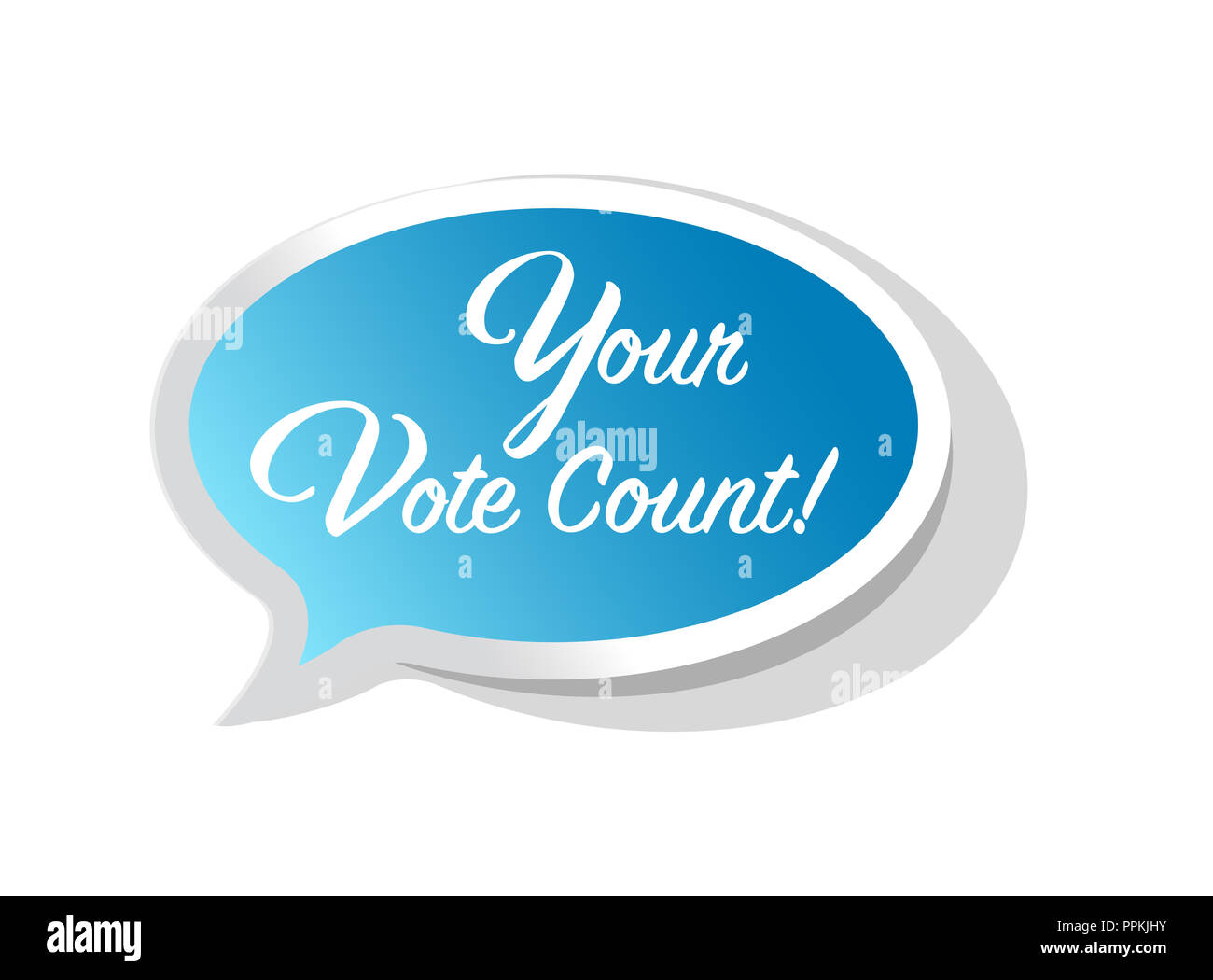 Your vote counts bright message bubble isolated over a white background ...
