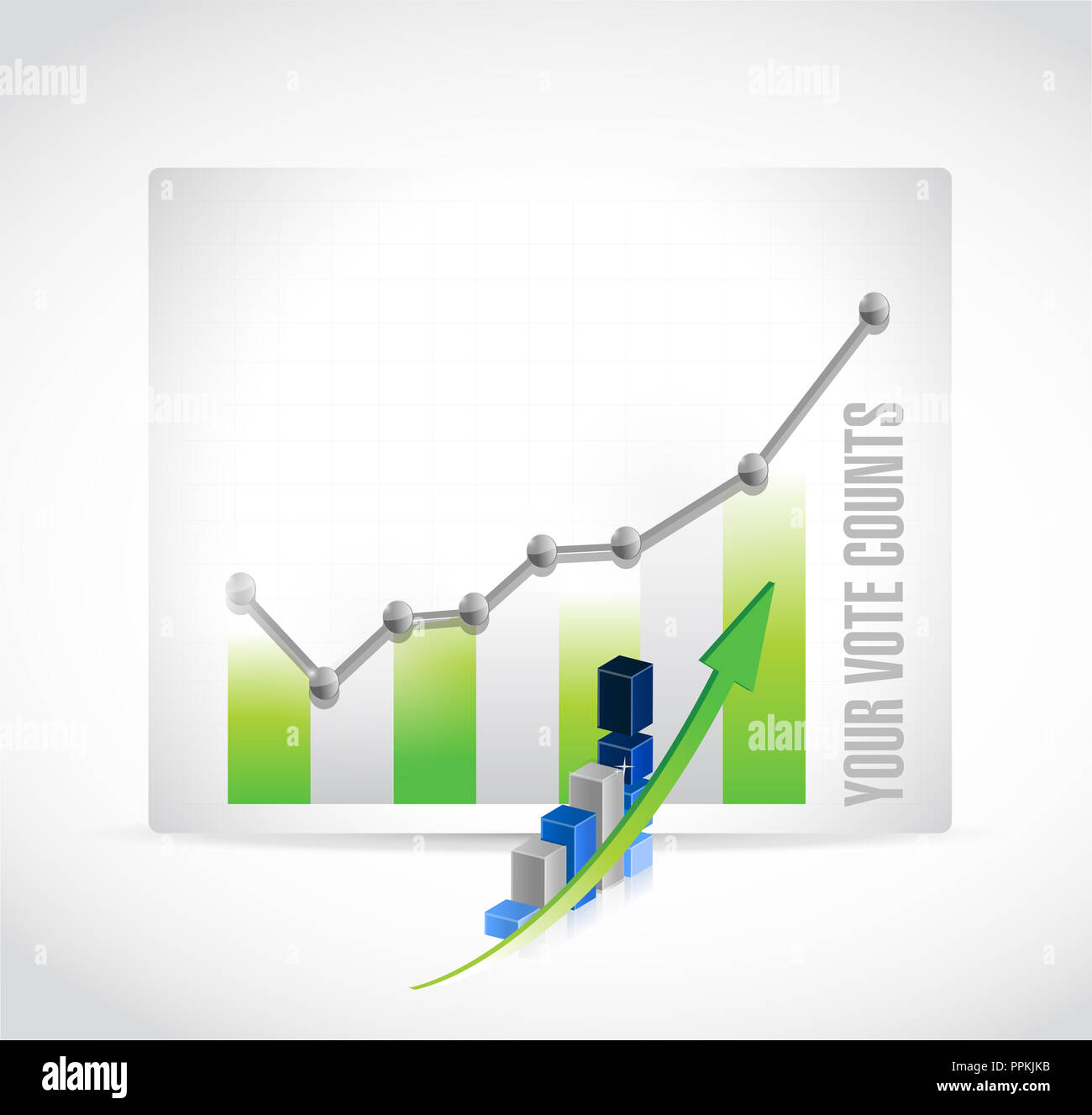 Your vote counts business graph success concept illustration isolated ...