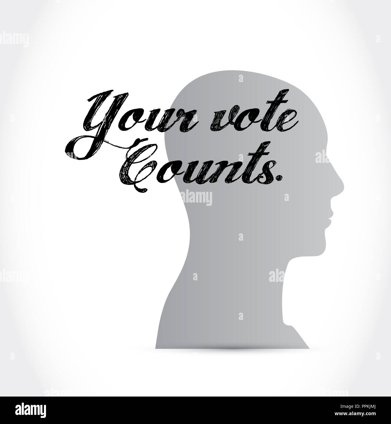 Your vote counts thinking brain concept illustration isolated over a ...