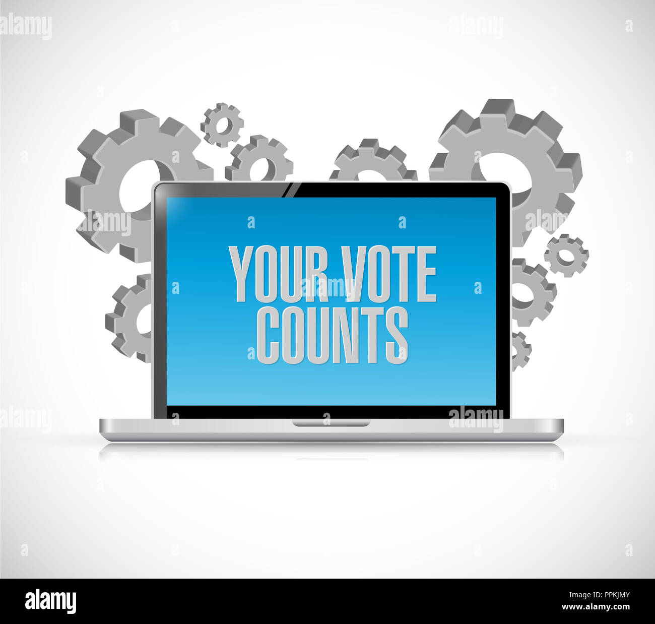 Your vote counts Computer message illustration isolated over a white ...