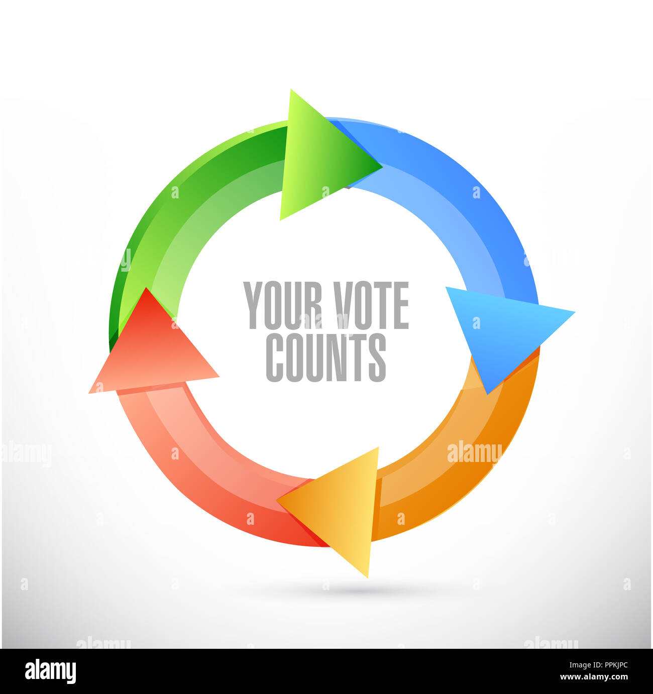 Your vote counts cycle color message concept illustration isolated over ...