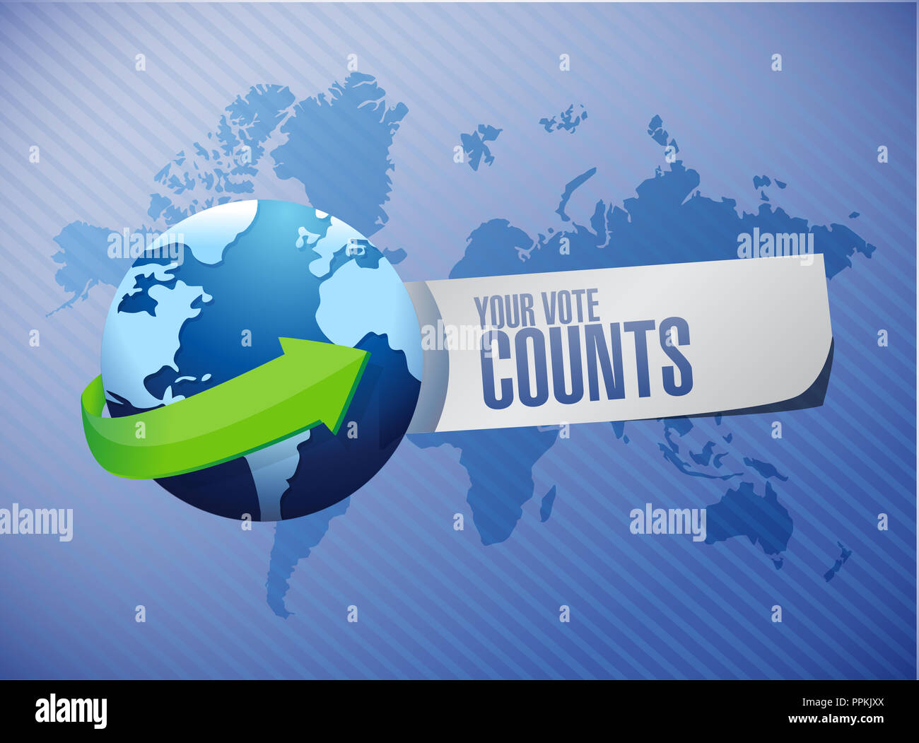Your vote counts International message concept illustration isolated ...