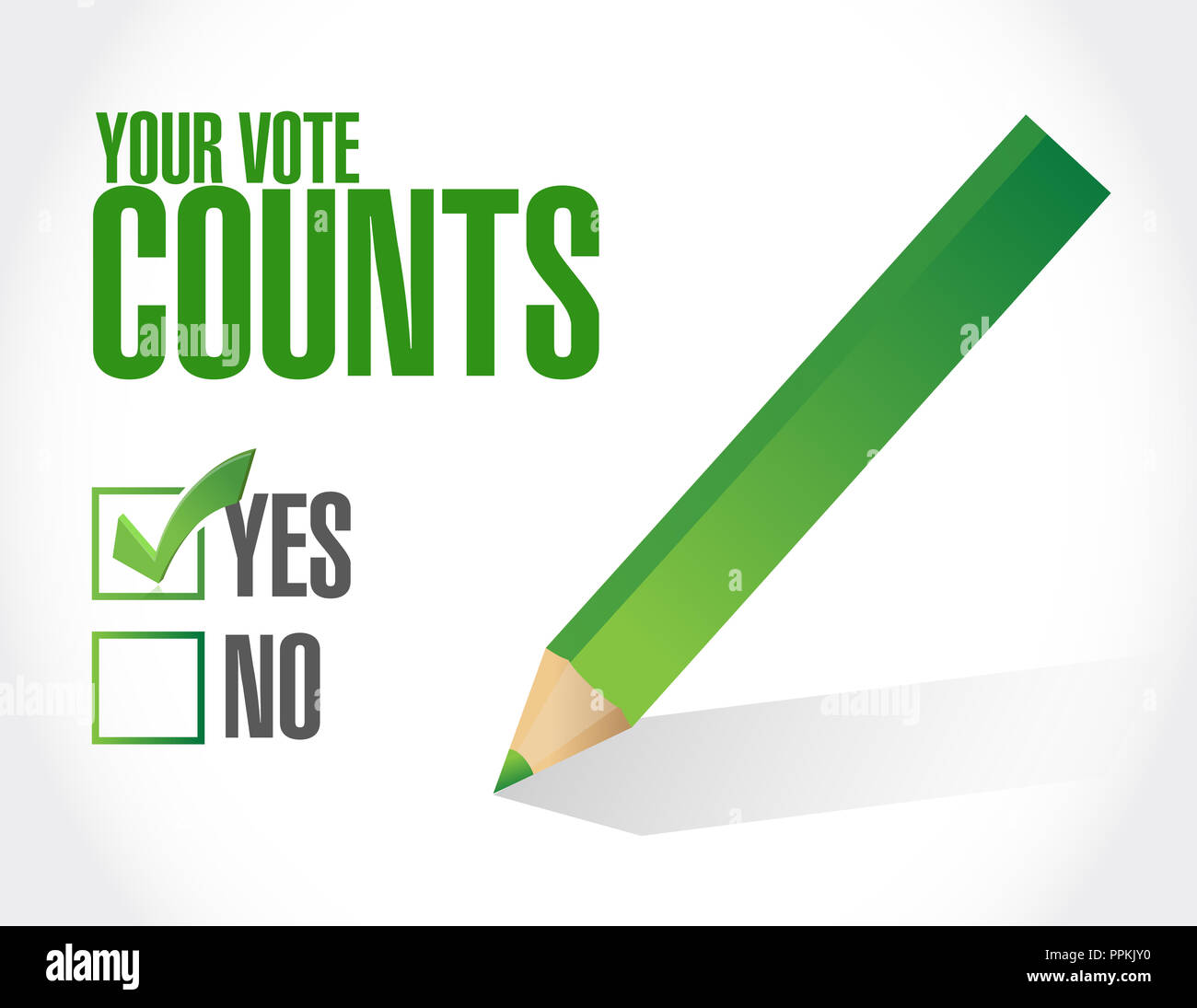 Your vote counts approval check mark message concept illustration ...