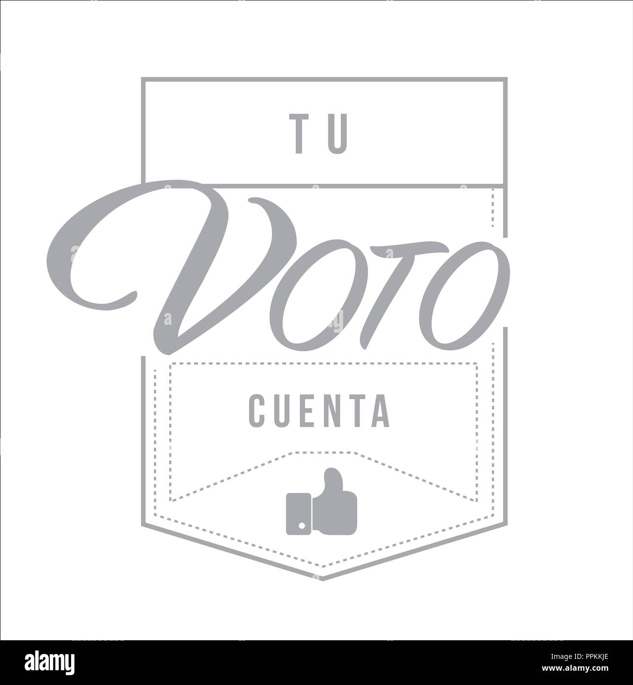your vote counts in Spanish Modern stamp message design isolated over a ...