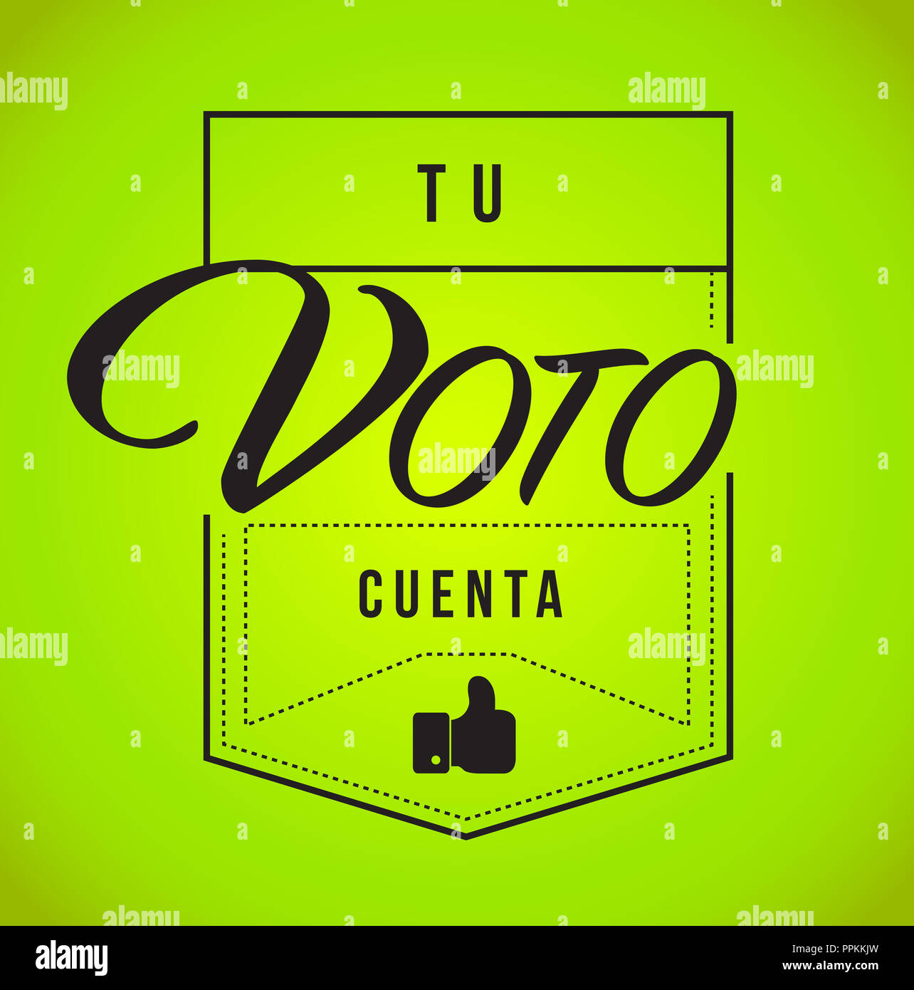your vote counts in Spanish Modern stamp message design isolated over a ...