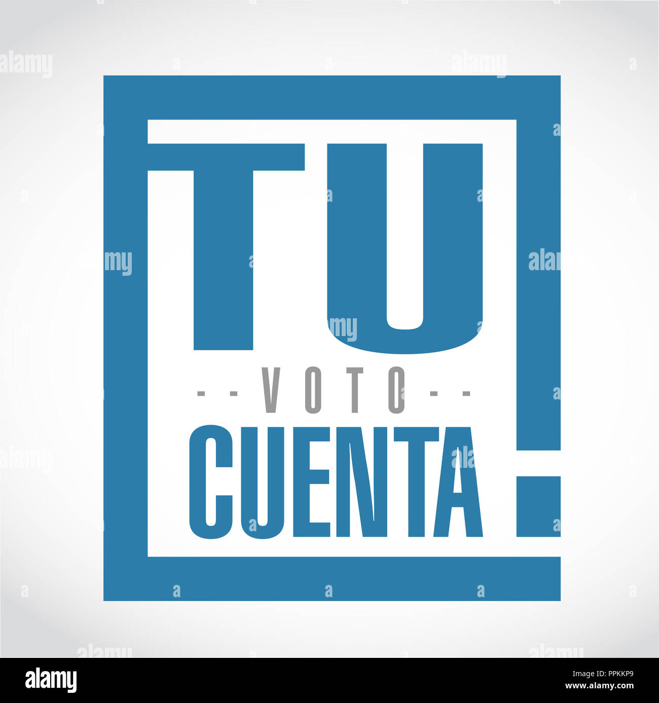 your vote counts in Spanish exclamation box message isolated over a ...