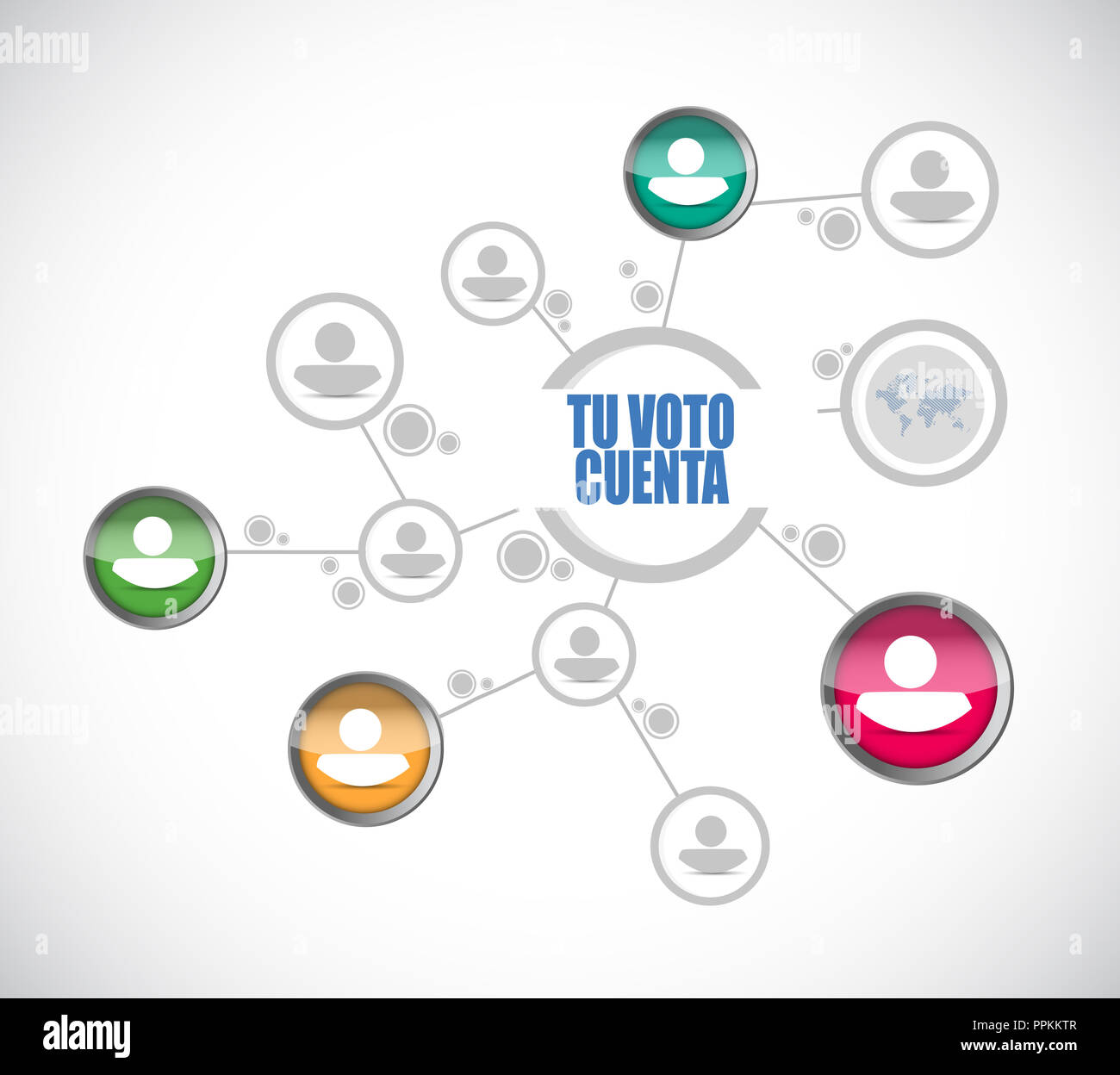 your vote counts in Spanish network diagram concept illustration ...