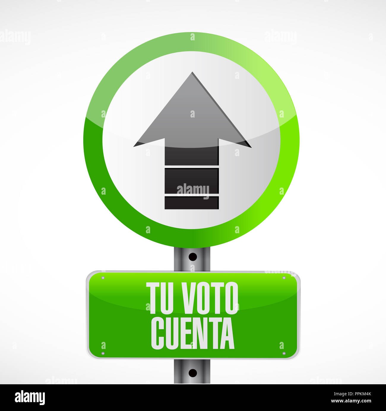 your vote counts in Spanish Street sign message concept illustration ...