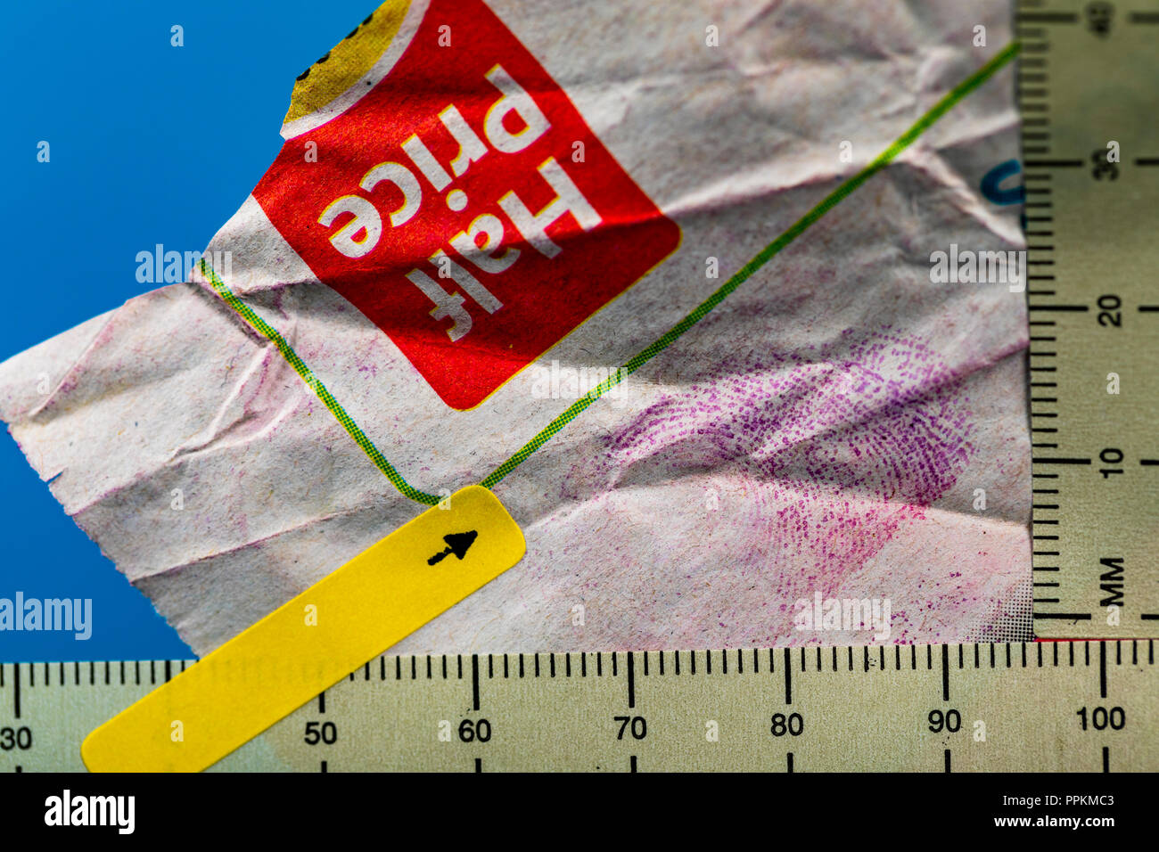 Latent fingerprints enhanced with Ninhydrin that reacts with amino ...