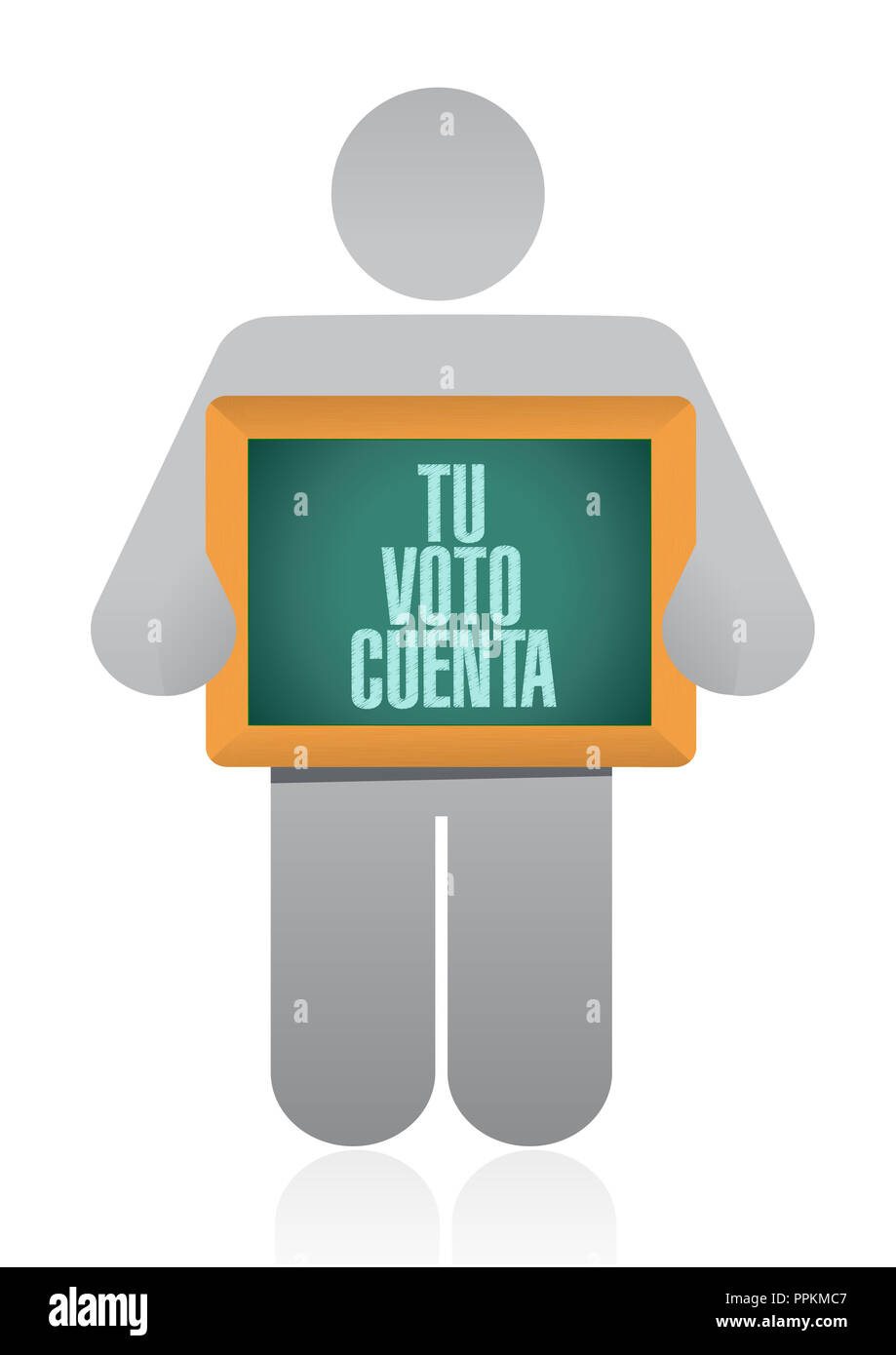 your vote counts in Spanish businessman communication concept ...