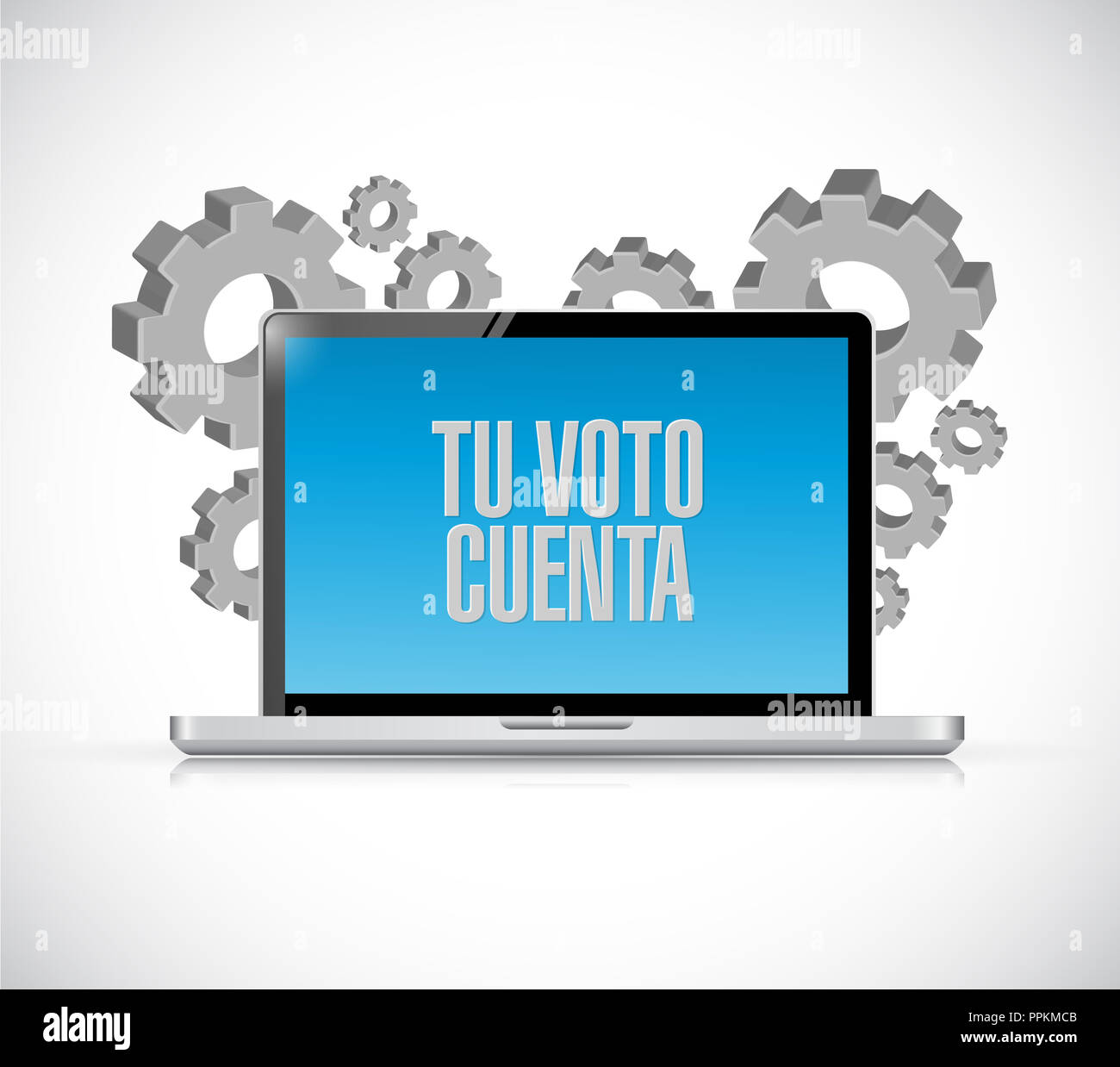 your vote counts in Spanish Computer message illustration isolated over ...