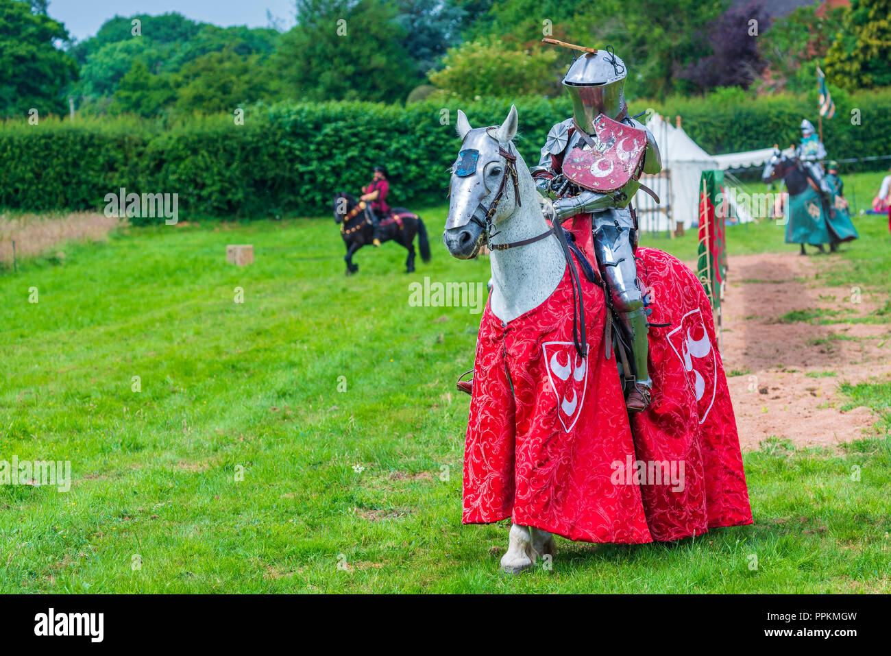 Medieval Jousting competition at the Kenilworth castle, Warwickshire ...