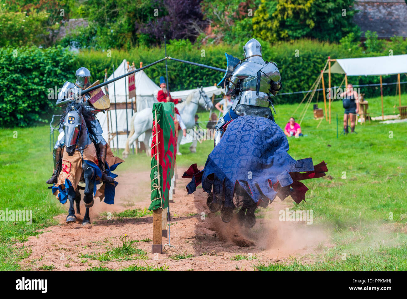 Medieval Jousting competition at the Kenilworth castle, Warwickshire ...