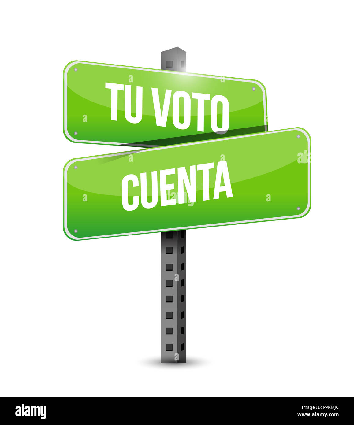 your vote counts in Spanish Street sign message concept illustration ...