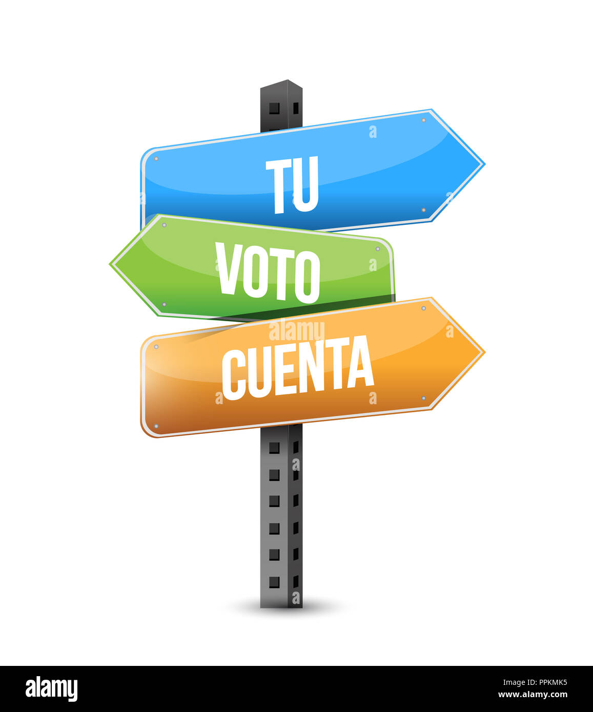 your vote counts in Spanish Street sign message concept illustration ...