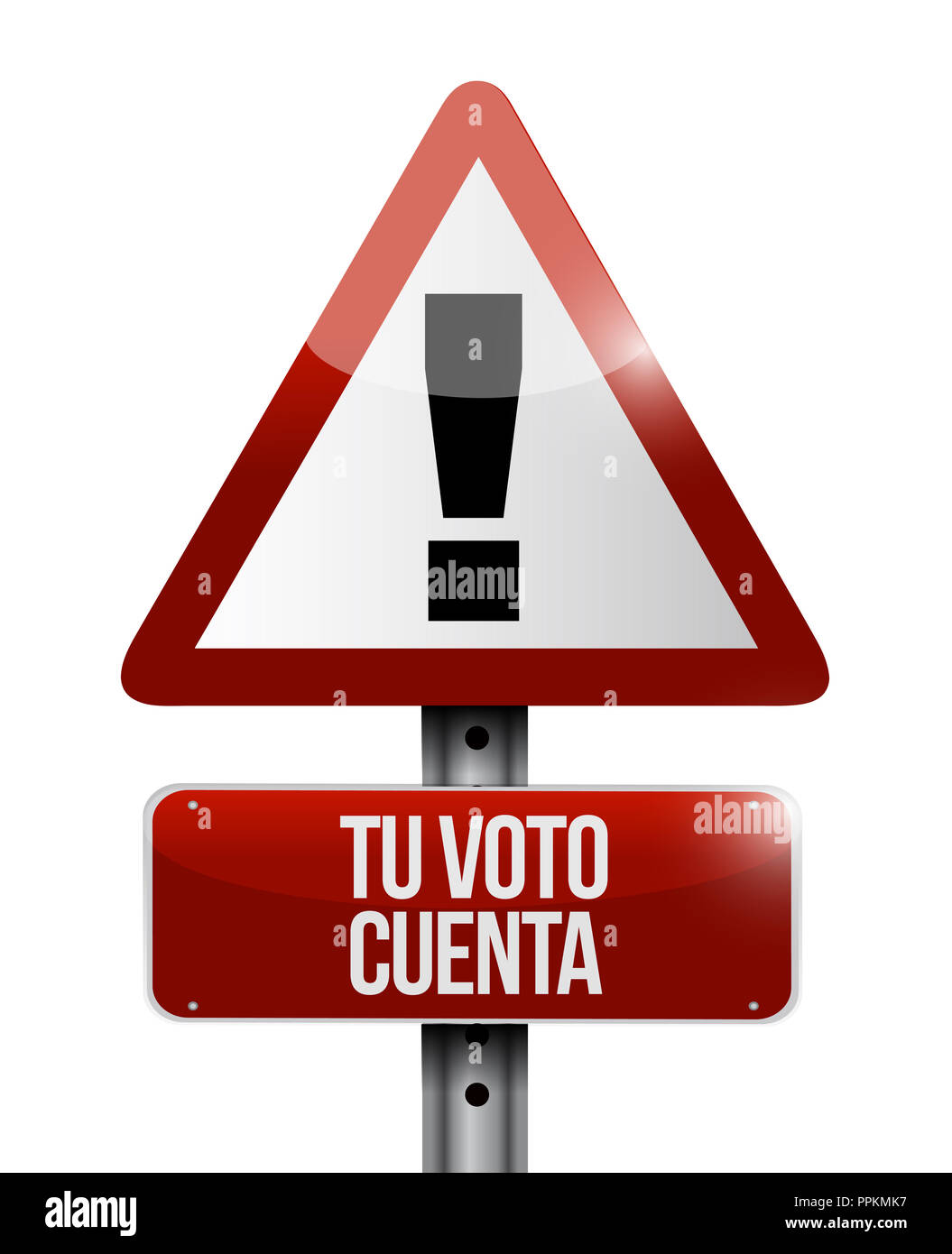 your vote counts in Spanish warning Street sign message concept ...