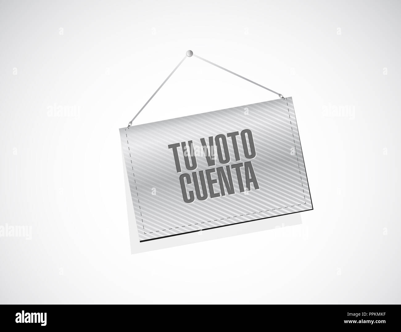 your vote counts in Spanish Hanging banner sign concept illustration ...