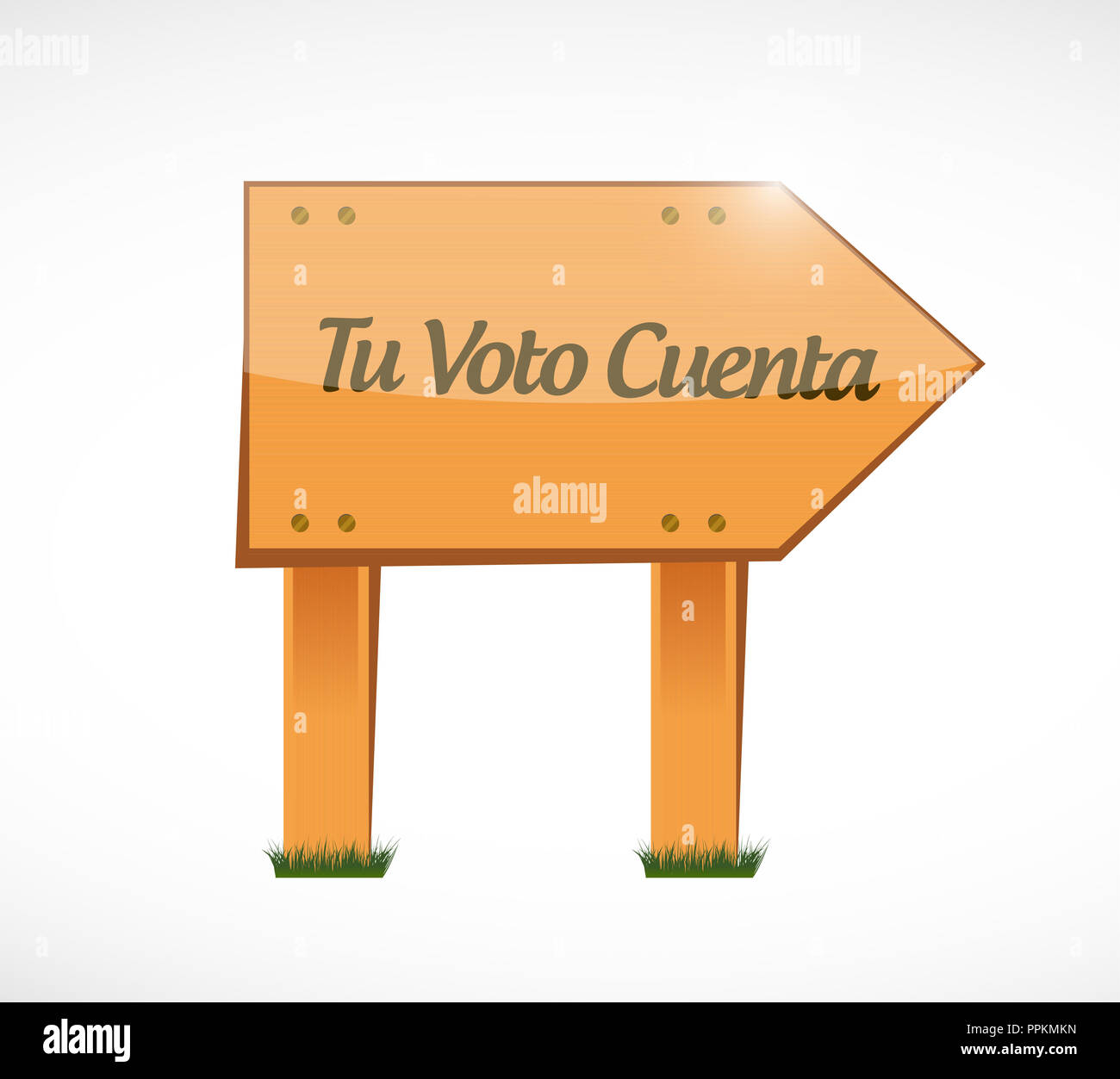 your vote counts in Spanish Wood sign concept illustration isolated ...
