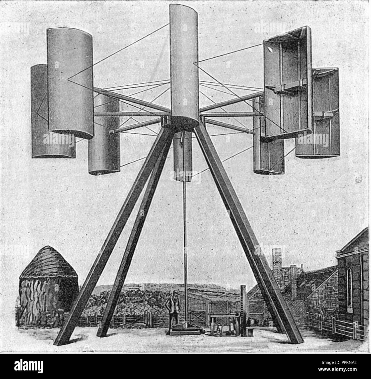 Blyth's windmill (Rankin Kennedy, Modern Engines, Vol I Stock Photo - Alamy