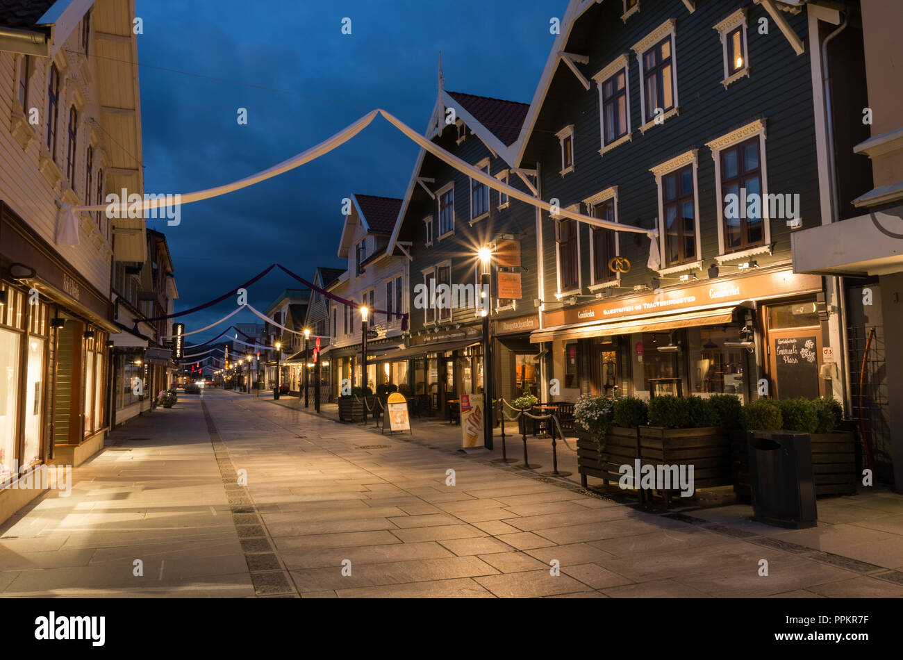 Sandnes town at night, Norway Stock Photo - Alamy