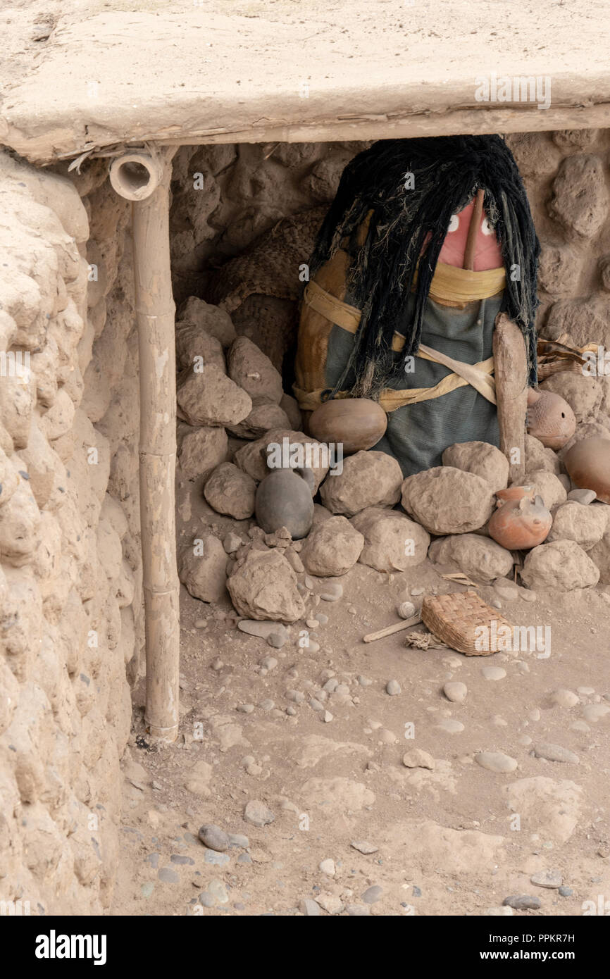 Lima, Peru, South America. Huaca Huallamarca, restored prehispanic ...