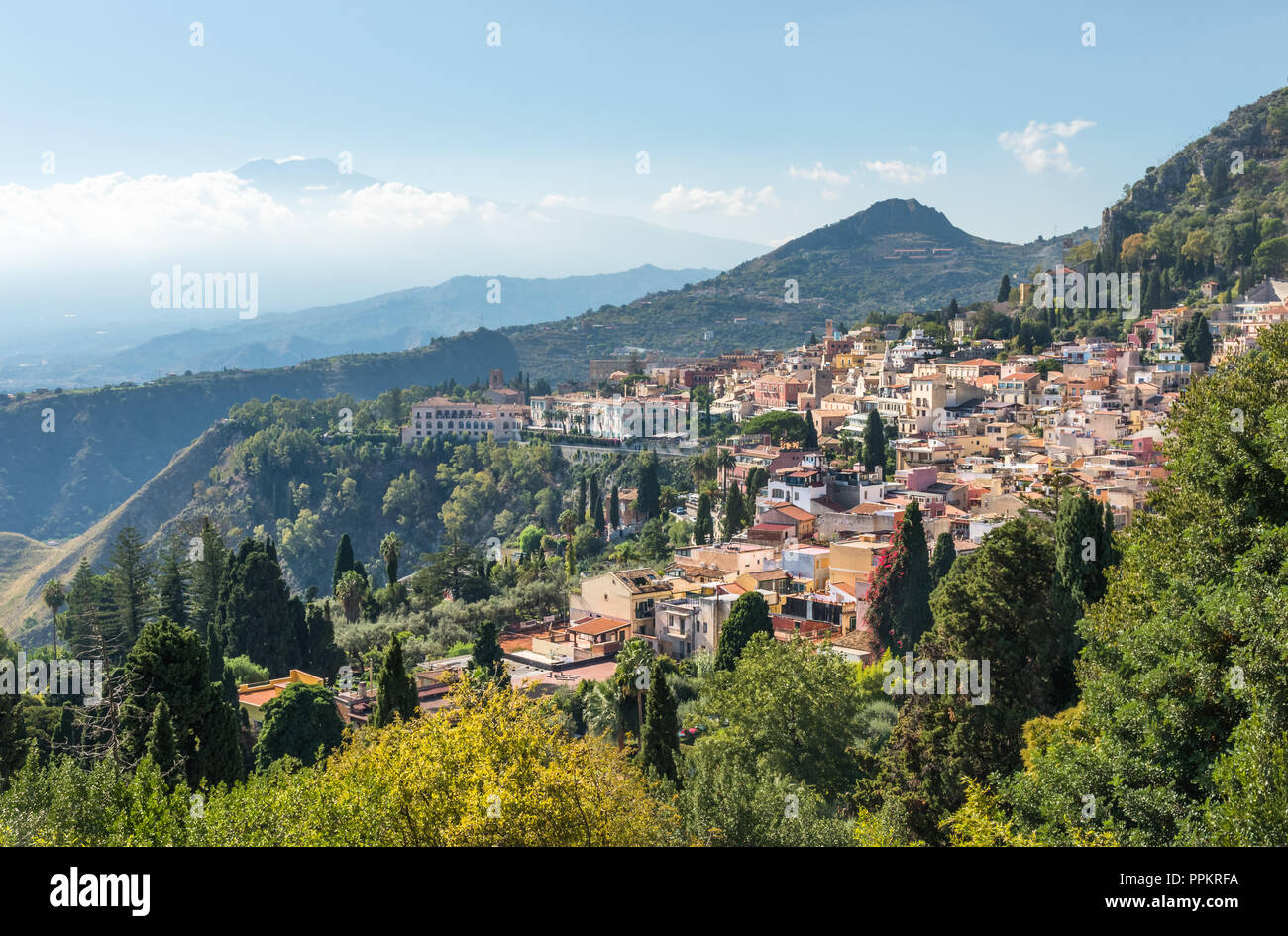 Taormina italy panorama italian town hi-res stock photography and ...