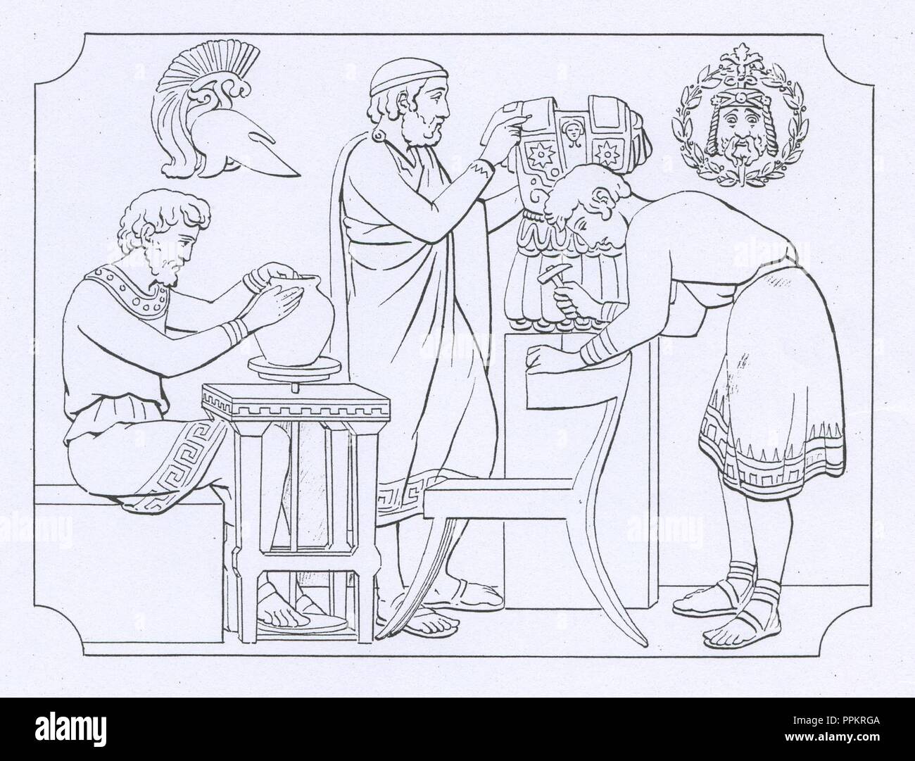 Josep Mirabent i Gatell - esgrafiats exteriors - Art Grec- 9305 Stock ...