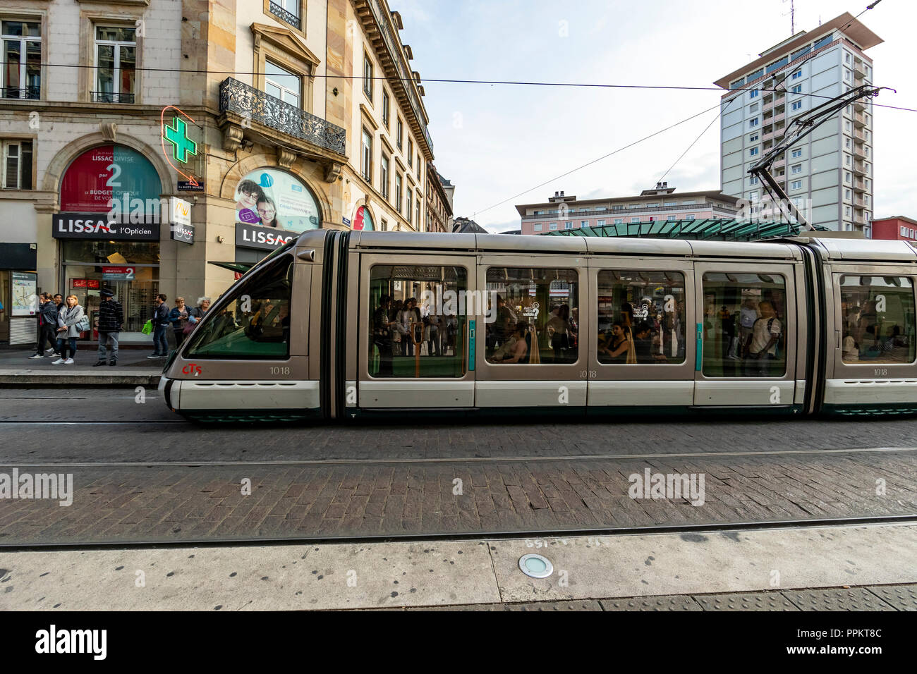 Public transport and the tram network. Strasbourg, France Stock Photo ...