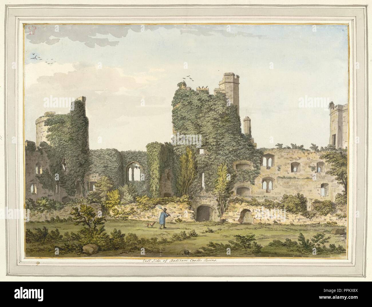 Bodiam Castle East Side by Samuel Hieronymus Grimm 1784 Stock Photo - Alamy
