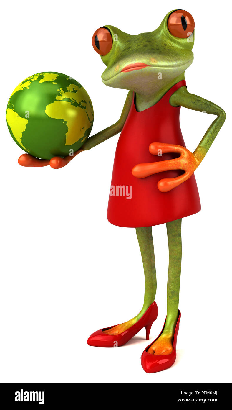 Fun frog - 3D Illustration Stock Photo - Alamy