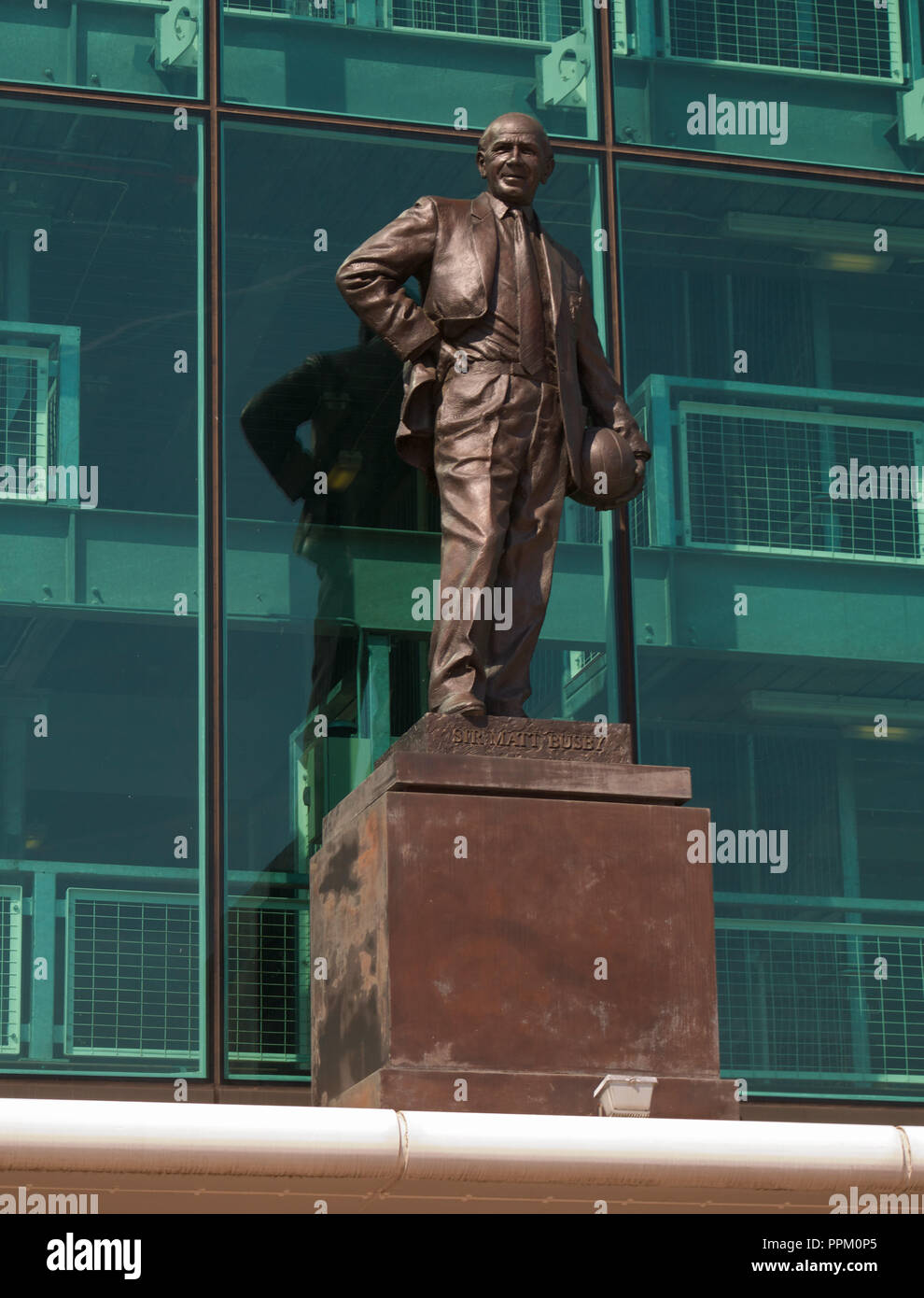Statue of Sir Matt Busby, iconic football manager, in front of Old ...