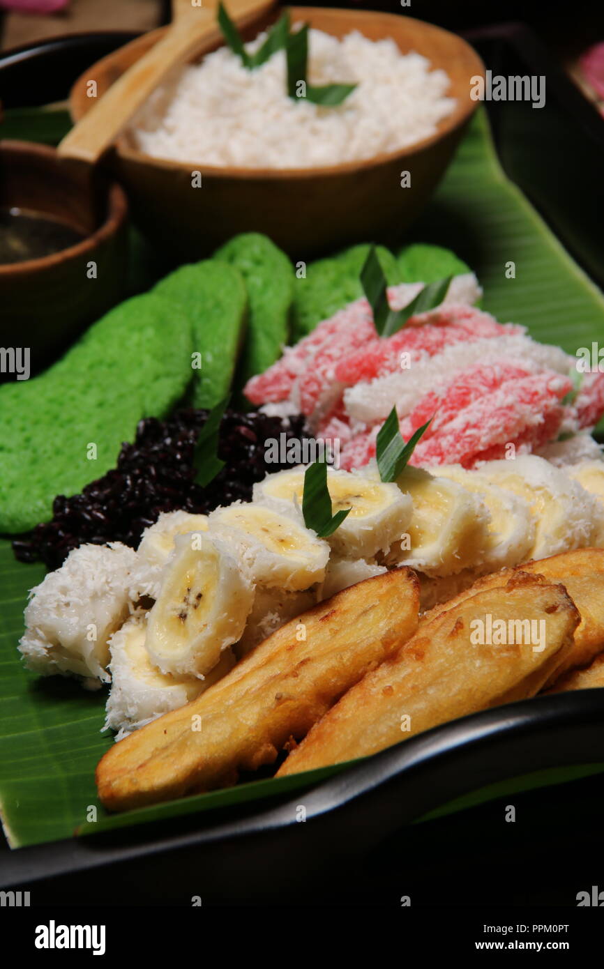 Lima Jaja Bali. Five kinds of Balinese traditional cakes Stock Photo ...