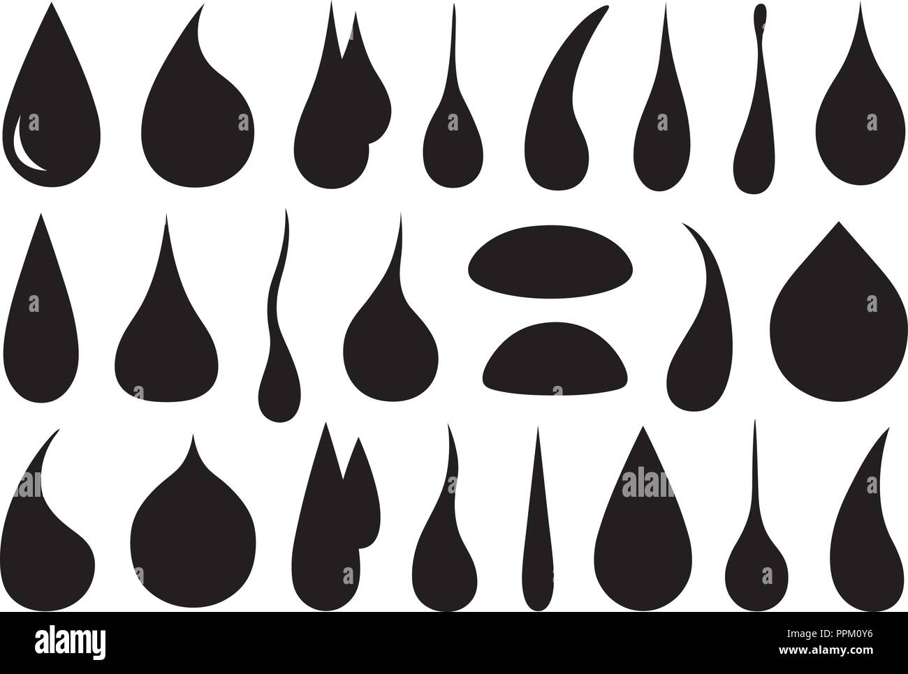 Set of different liquid drops isolated on white Stock Vector Image ...