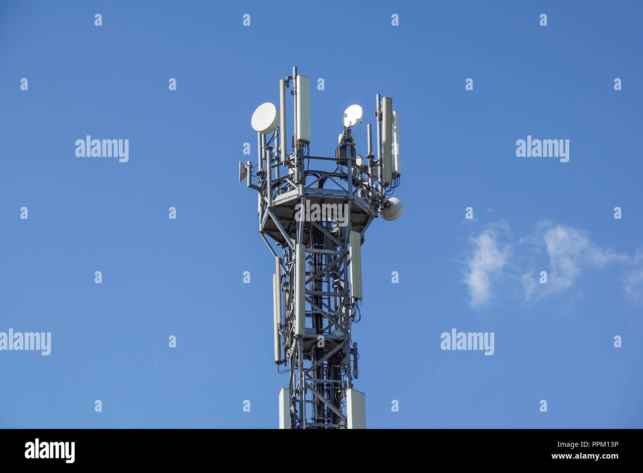 Telecommunications tower . antenna Mobile phone base station Stock ...