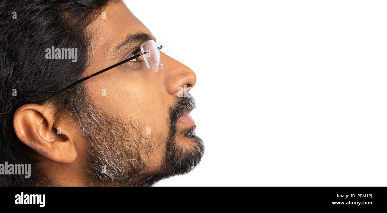 Artistic picture from optics concept of indian man wearing spectacles ...