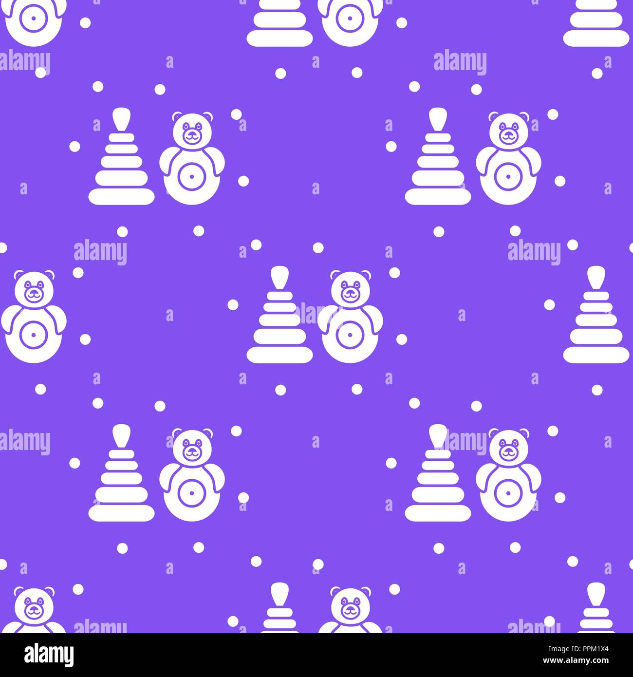 Seamless pattern with children's toys. Roly-poly, pyramid Stock Vector ...