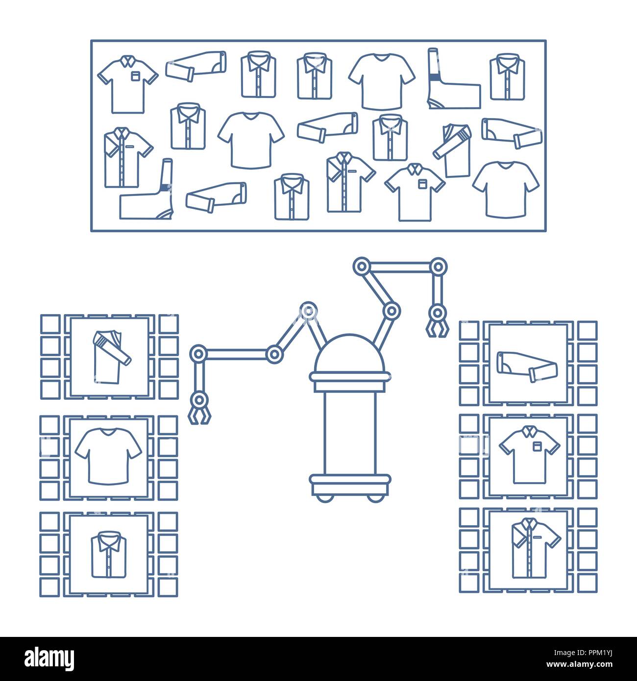 Smart automatic robotic sorting of clothes. Replacement of people with ...