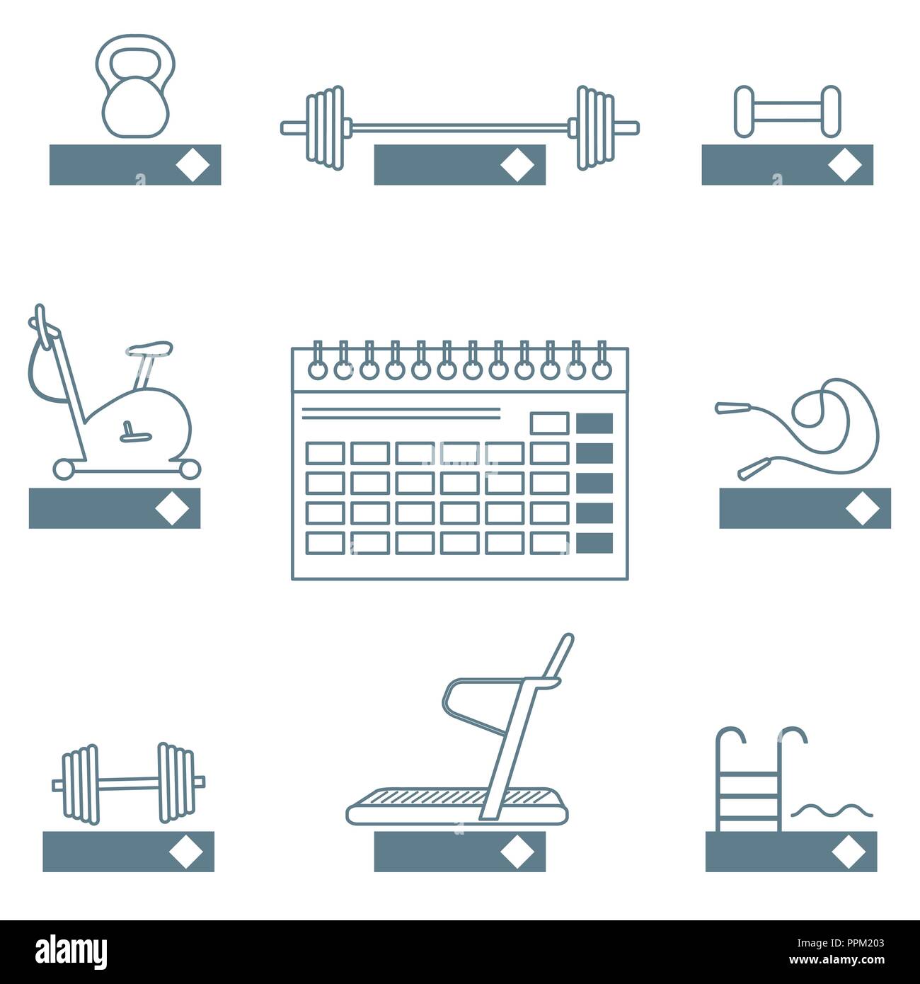 Time to fitness. 2019 fitness concept with sports equipment. Healthy ...