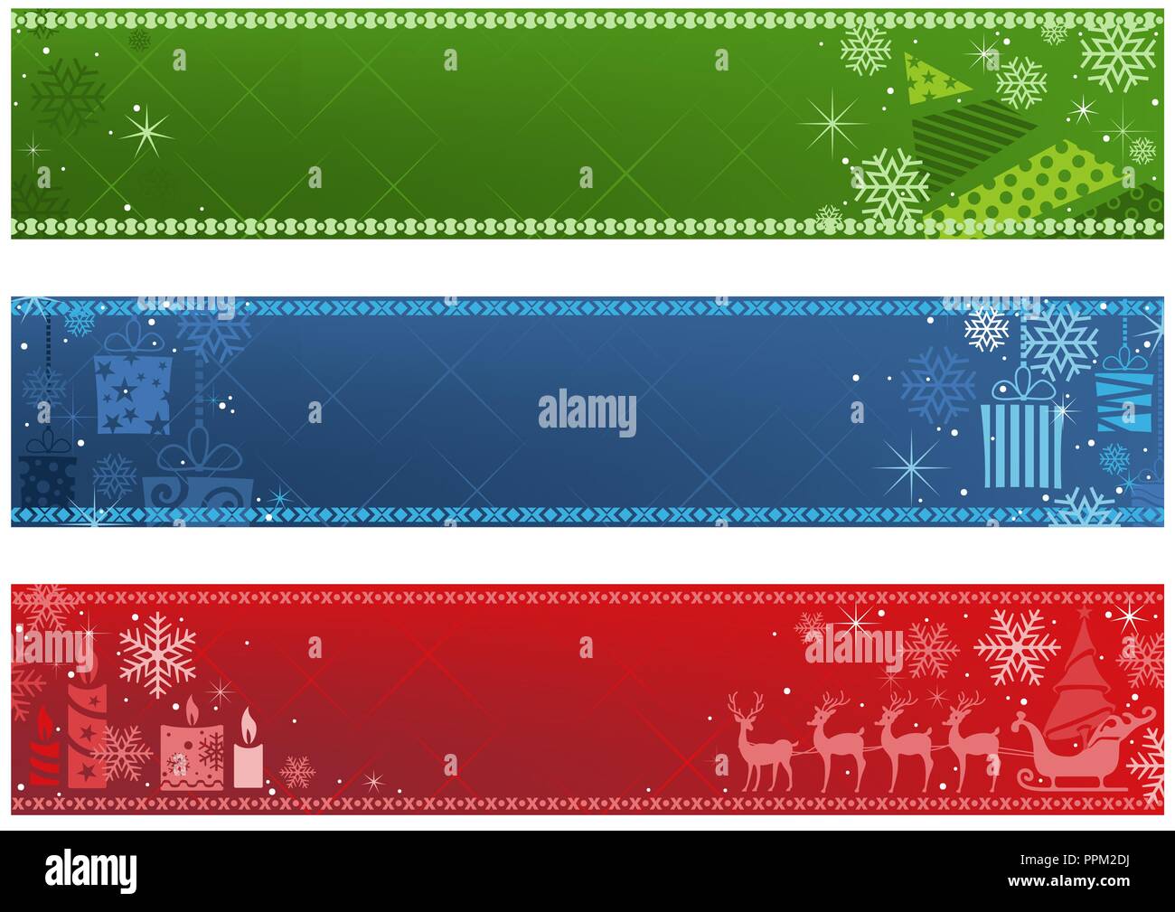 Set of Three Christmas Banner in Three Colors Stock Vector Image & Art ...