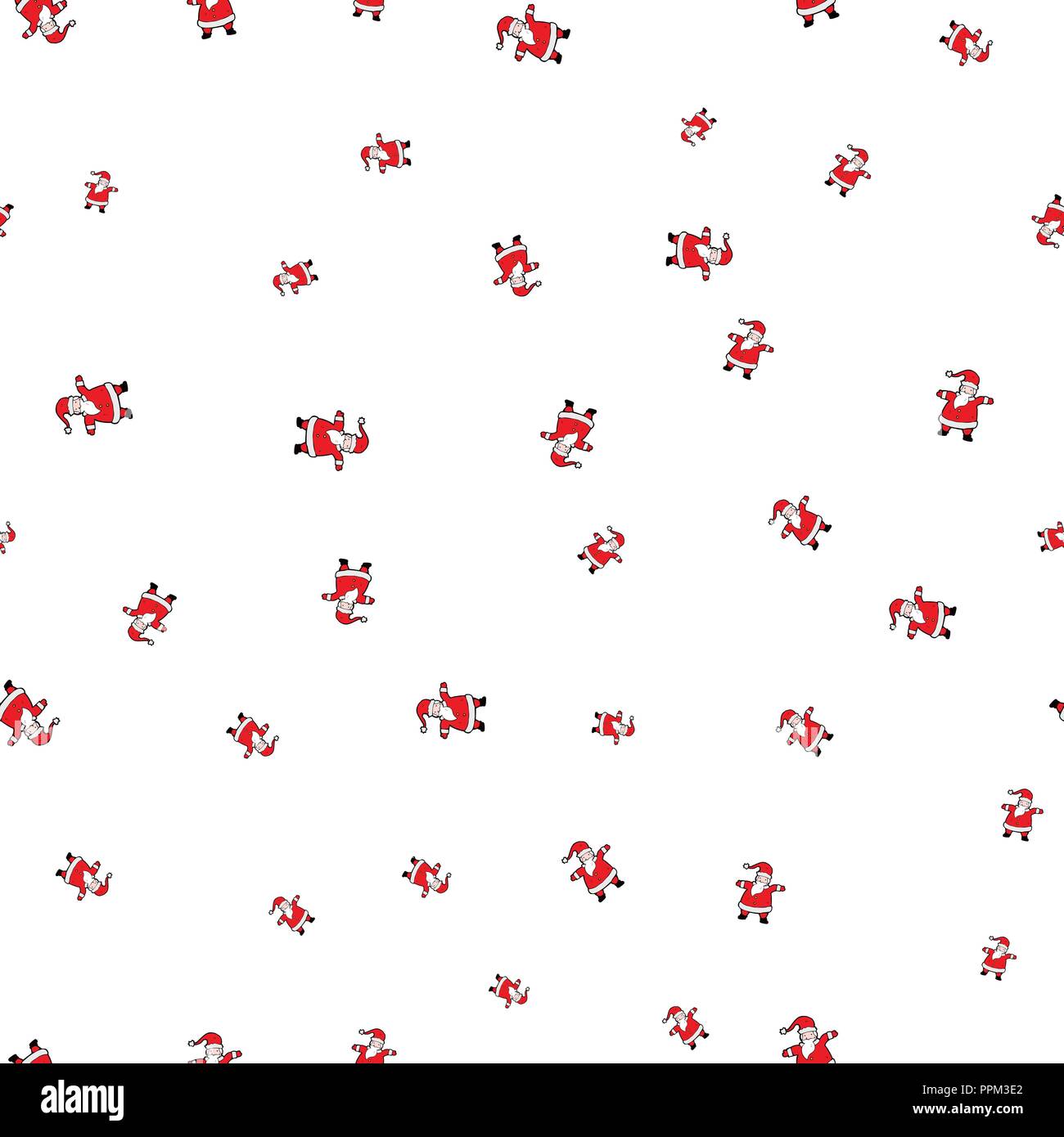 Santa Claus seamless pattern. Isolated on a white background. Vector ...