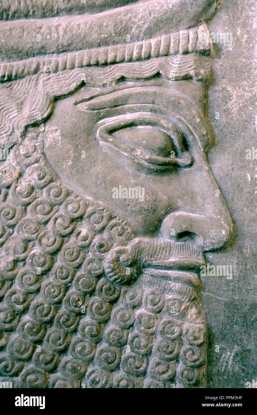 Babylonian bas relief, Babylon. Pergamon museum. Berlin, Germany Stock ...
