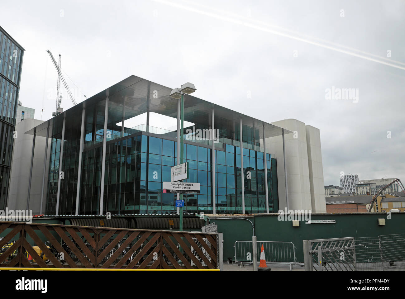 BBC Cymru Wales headquarters construction site in Central Square Cardiff Wales UK Stock Photo ...