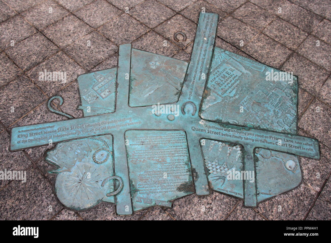 Boston freedom trail sidewalk marker hi-res stock photography and ...