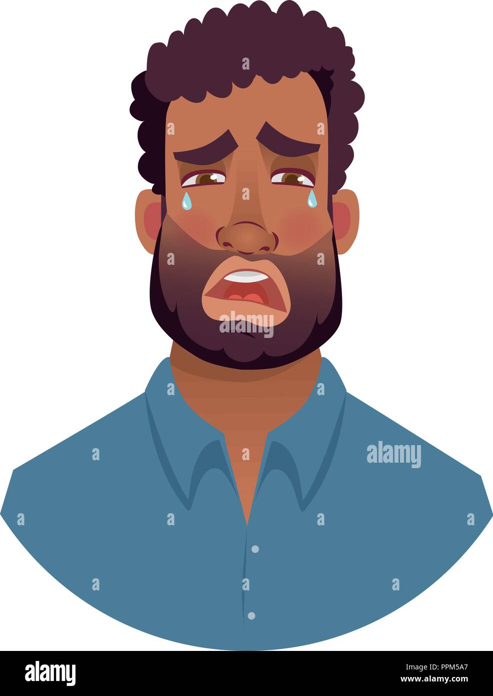 Portrait upset sad young black Stock Vector Images - Alamy